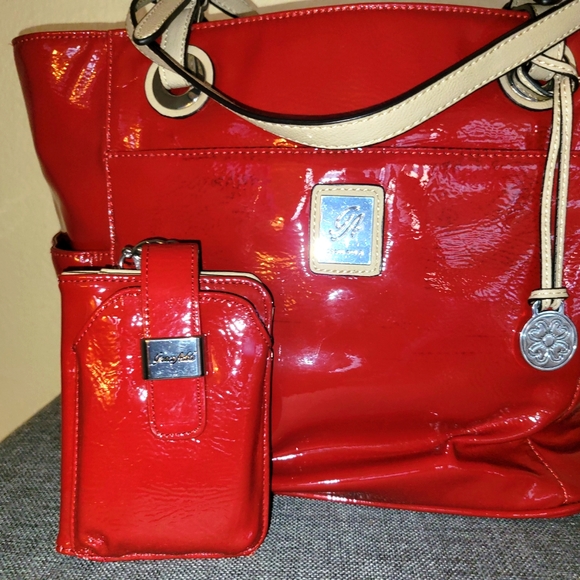Grace Adele | Bags | Grace Adele Red Sarah Patent Tote Bag W Matching Phone Case | Poshmark